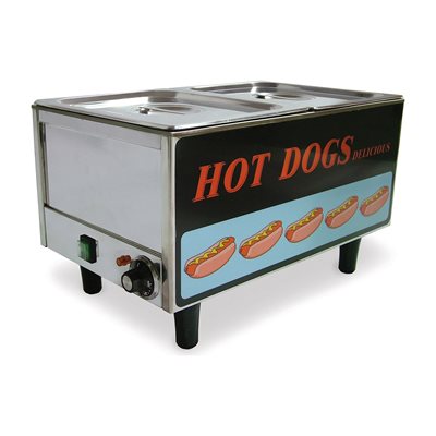 Stainless Steel Hot Dog Steamer and Bun Warmer, 1200 watts